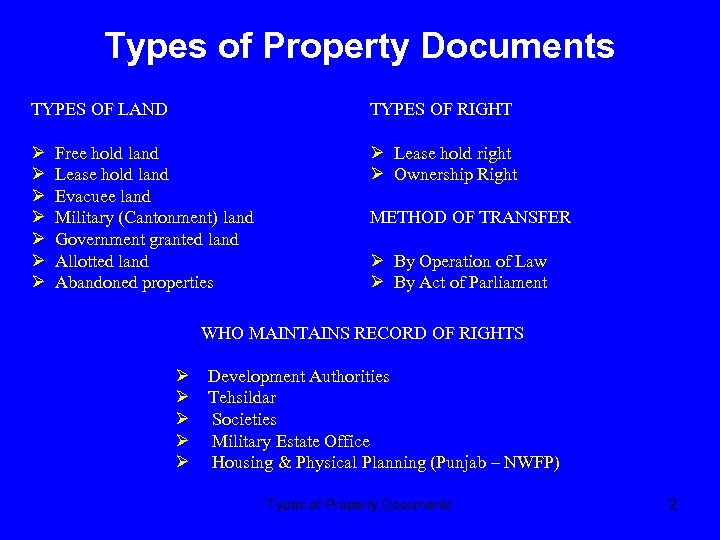 Presentation by Chief Manager Legal IR H B F