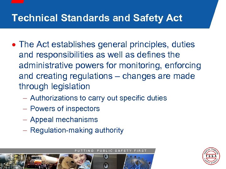 Enforcement of the Technical Standards and Safety Act