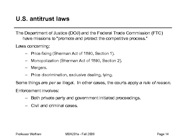 MBA 201 a The Bertrand Trap Recap