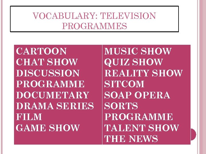 UNIT 2 2º ESO 2017 -2018 VOCABULARY