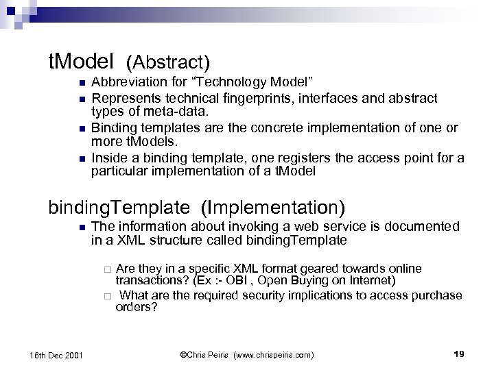 Universal Description Discovery and Integration UDDI Chris Peiris