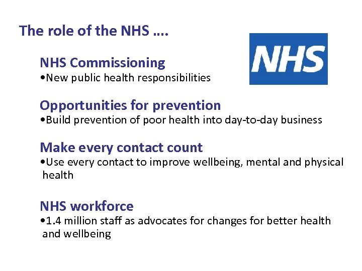 The New Public Health System Dr Rashmi Shukla