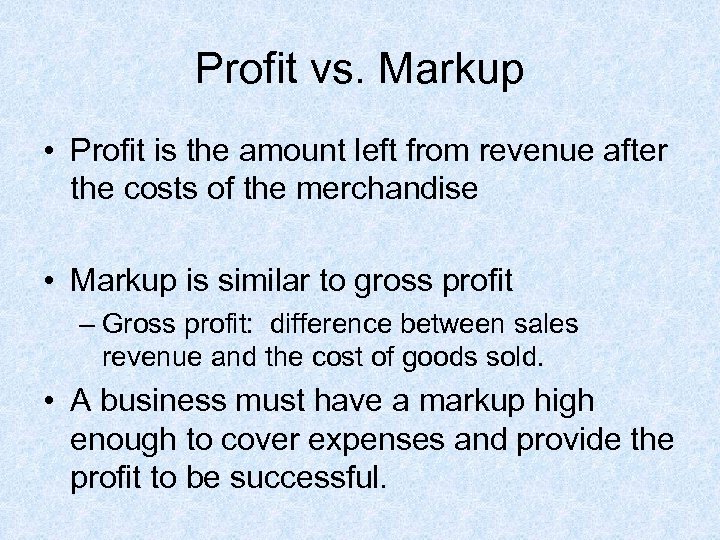 Pricing Math Chapter 27 Basic Pricing Concepts