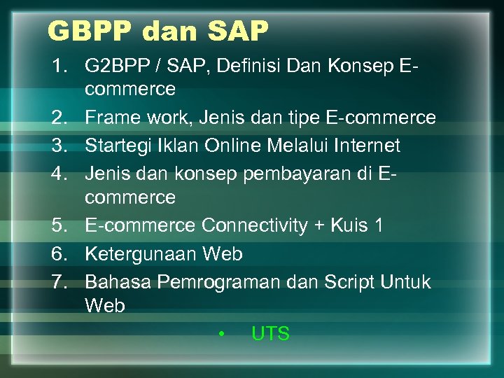 Introduction To E-Commerce GBPP dan SAP 1