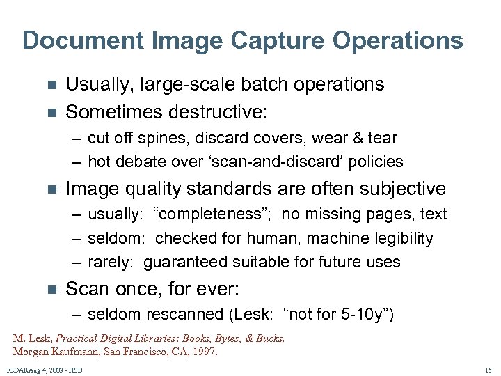 Digital Libraries Document Image Analysis Henry S
