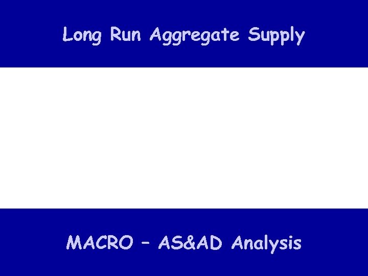 Long Run Aggregate Supply MACRO AS AD Analysis