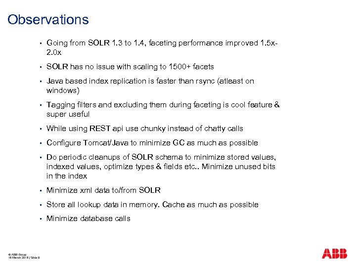 Tarun Jain ABB Inc Extreme Faceting using SOLR