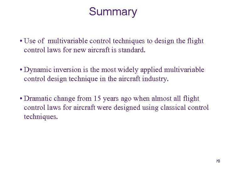 2003 European Control Conference Flight Control Law Design