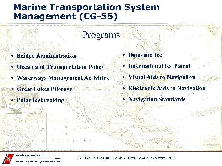 Marine Transportation Systems Directorate United States Coast Guard