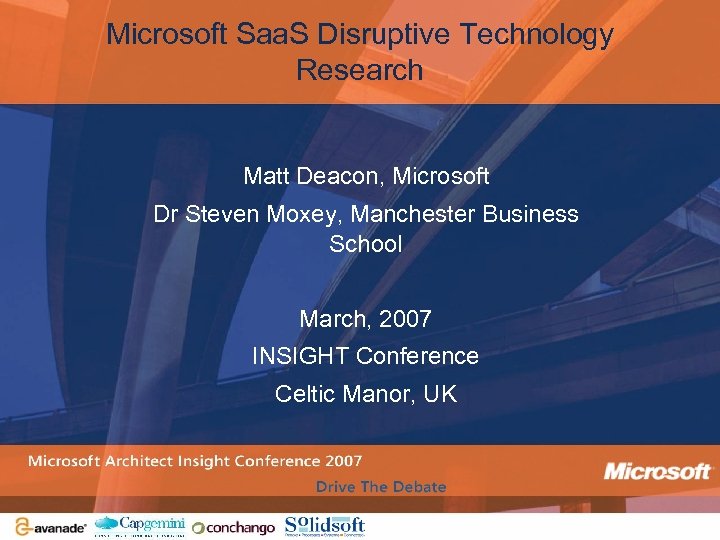Microsoft Saa S Disruptive Technology Research Matt Deacon