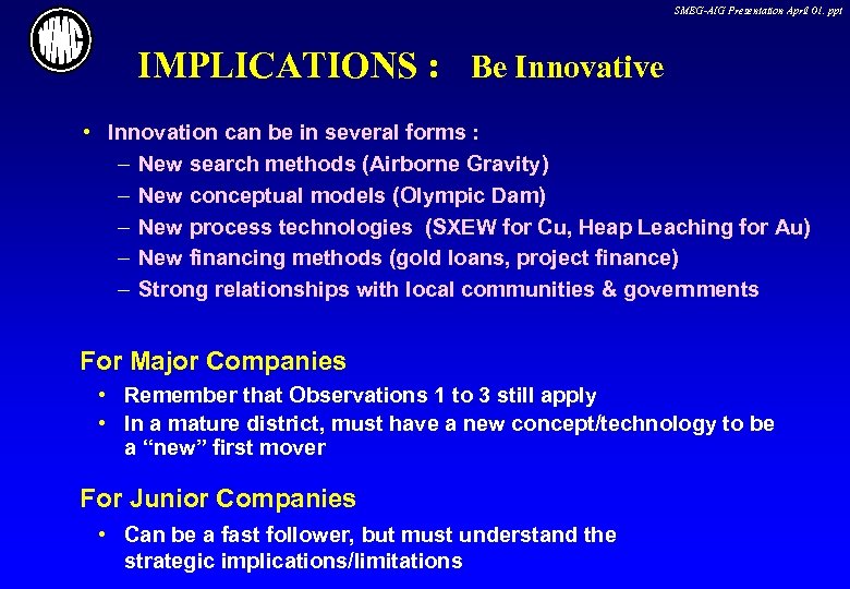 SMEG-AIG Presentation April 01 ppt EXPLORATION STRATEGIES