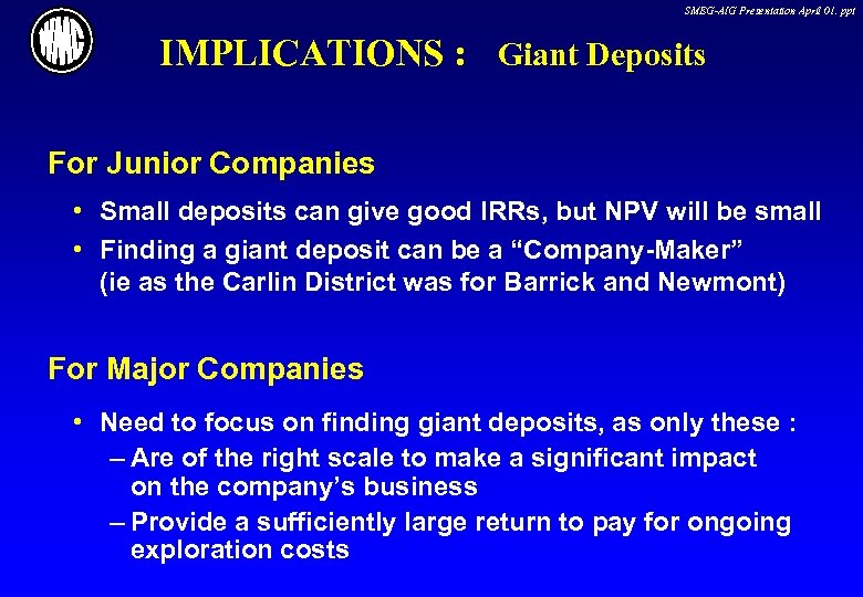 SMEG-AIG Presentation April 01 ppt EXPLORATION STRATEGIES
