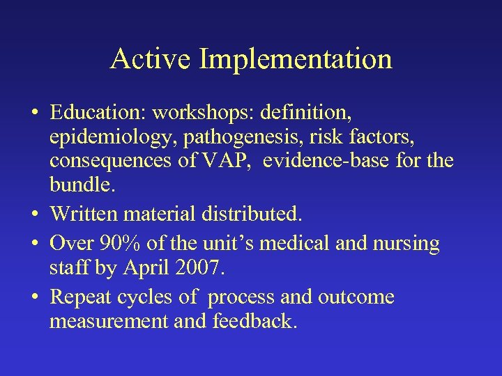 The Eradication of VAP in Scotland Martin Hughes