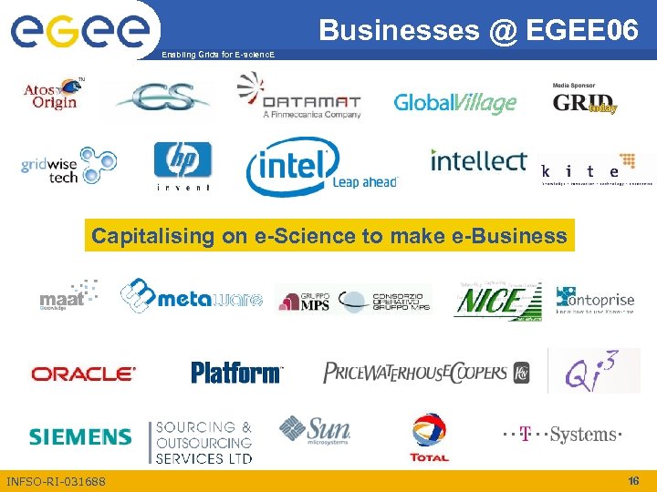 Enabling Grids for E-scienc E Getting EGEE closer