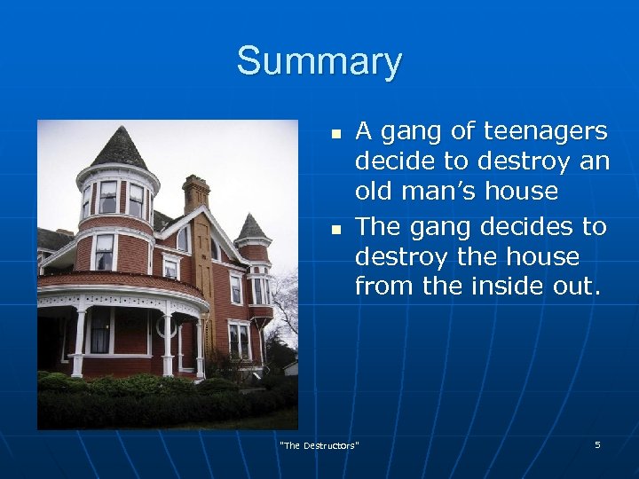 The Destructors By Graham Greene 1904 -1991 The
