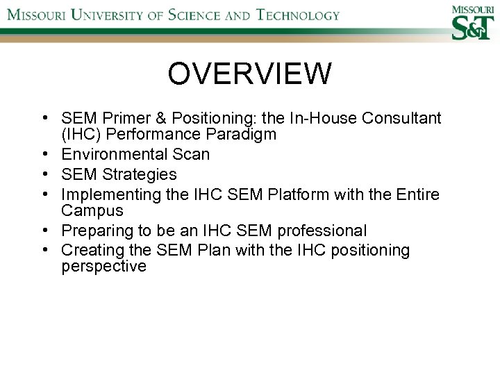Building a SEM Organization as a Data Driven