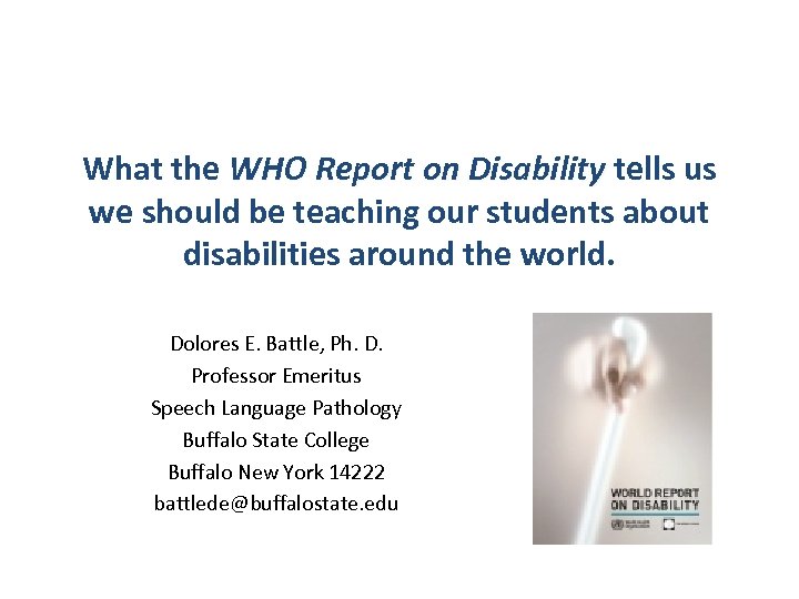 What the WHO Report on Disability tells us