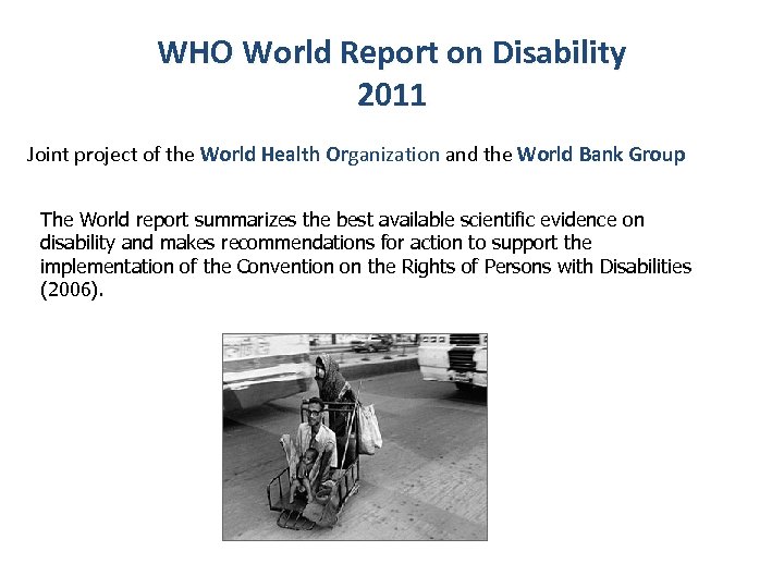 What the WHO Report on Disability tells us