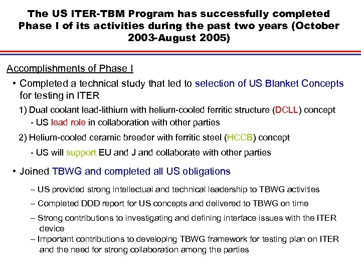 Overview and Meeting Objectives US ITER-TBM Meeting Mohamed
