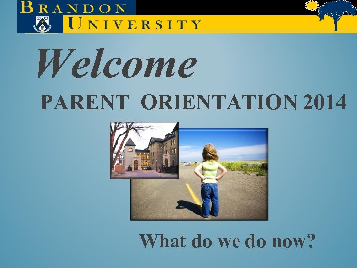 Welcome PARENT ORIENTATION 2014 What do we do