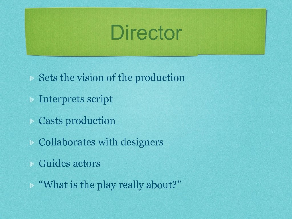 Roles in the Theatre A Who s Who of