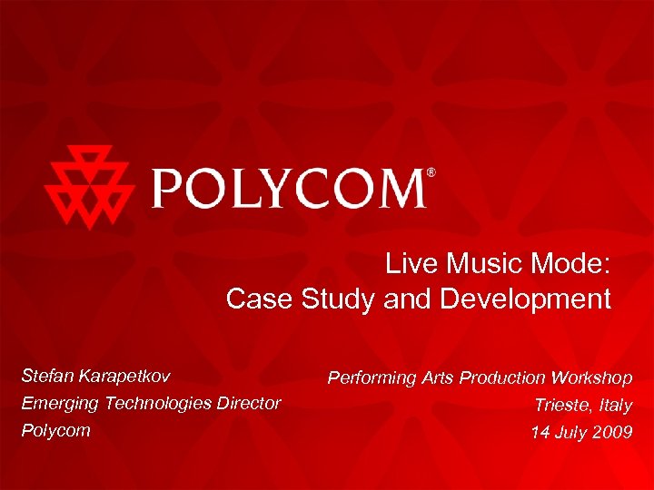 Live Music Mode Case Study and Development Stefan
