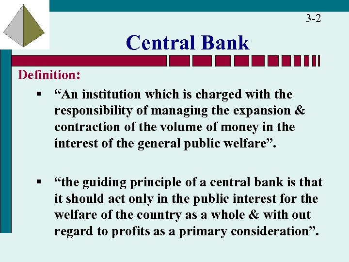 Chapter 3 Central Bank 3 -1 3