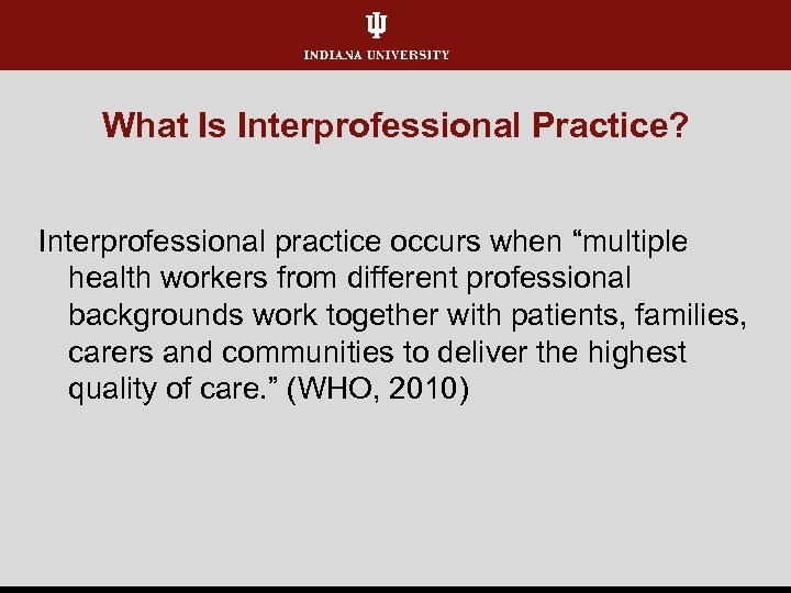 Interprofessional Collaboration How Do We Get There Todd