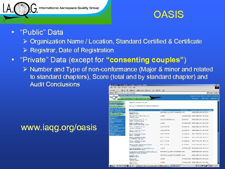 IAQG Oversight Team Report Other Party Management Team