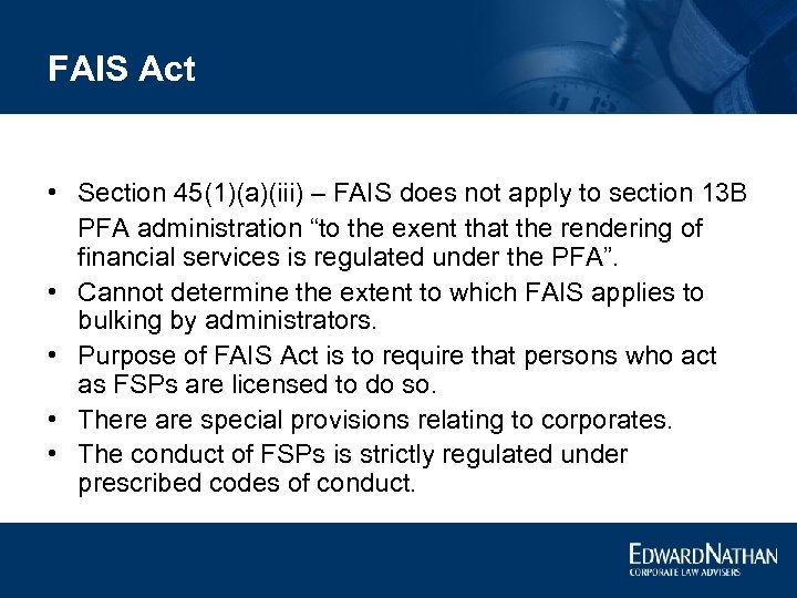 BULKING BY RETIREMENT FUND ADMINISTRATORS Presentation to Pension