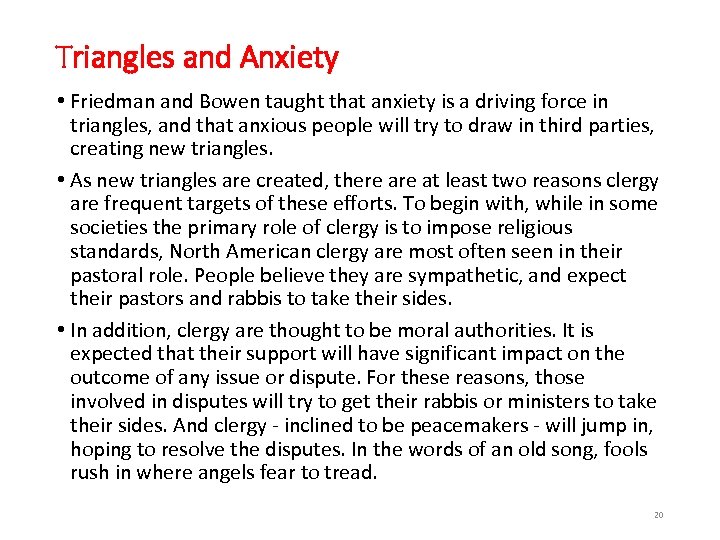 Bowen Family Systems Theory and Congregational Conflict Cean