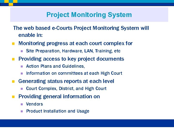 e-Courts Project Implementation Plan Chronolgy n