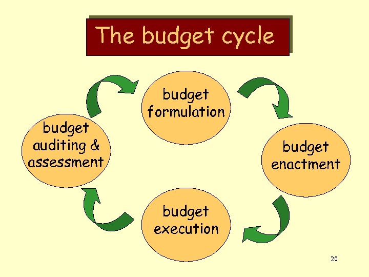 Using government budgets as a monitoring tool to