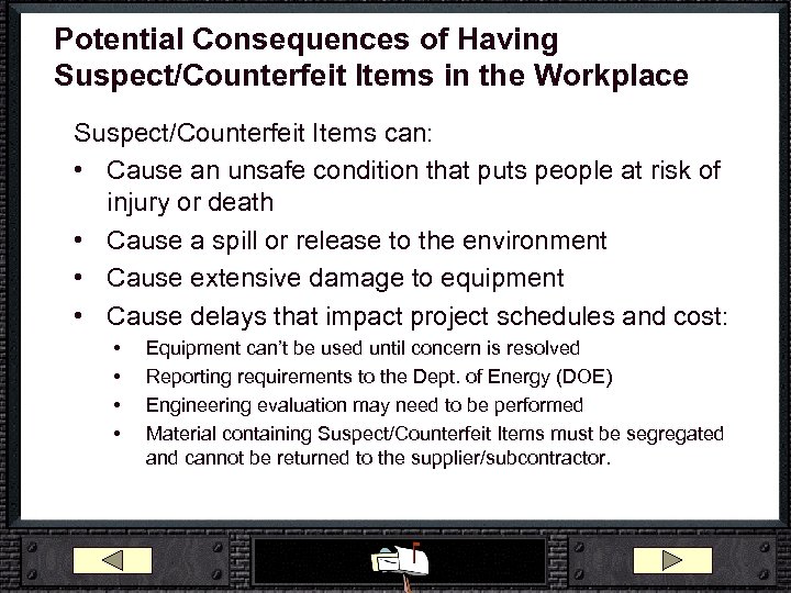 QA-SCI-3 A Welcome to Suspect Counterfeit Items Awareness Training