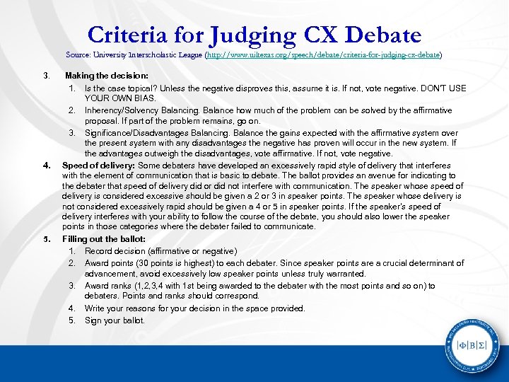 2013 Oratorical and Debate Topic Criteria Rules Education Program Bro