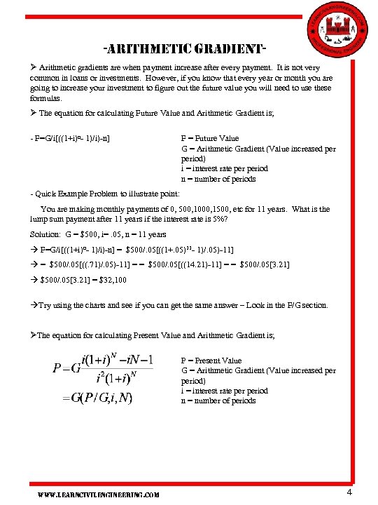 engineering economics Cheat sheet Basic Economics Time value