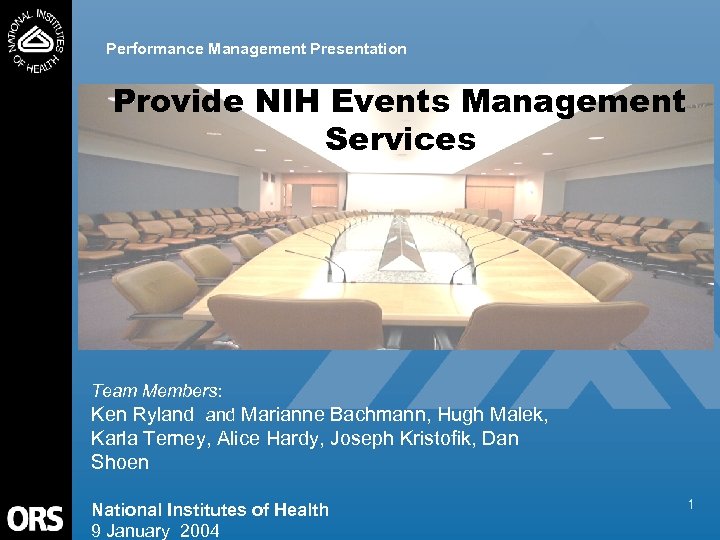 Performance Management Presentation Provide NIH Events Management Services