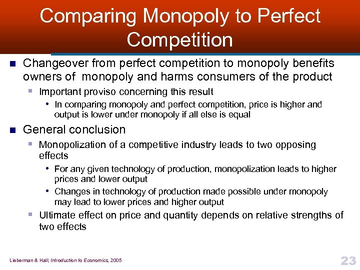 Chapter 8 Monopoly and Imperfect Competition INTRODUCTION TO