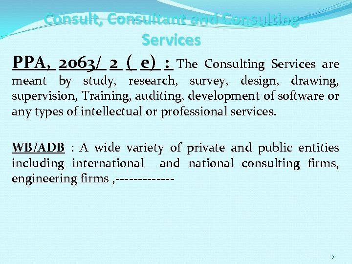 Procurement of Consulting Services June 02 2017 By