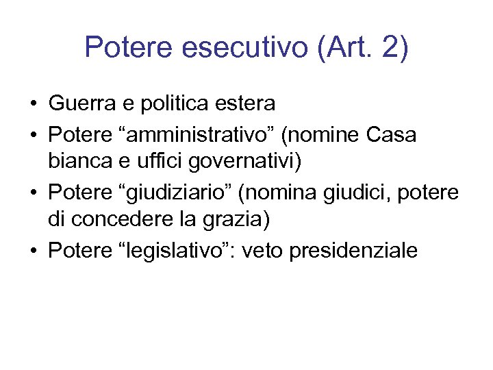 Costituzione Americana struttura — Preamble Statement of purpose