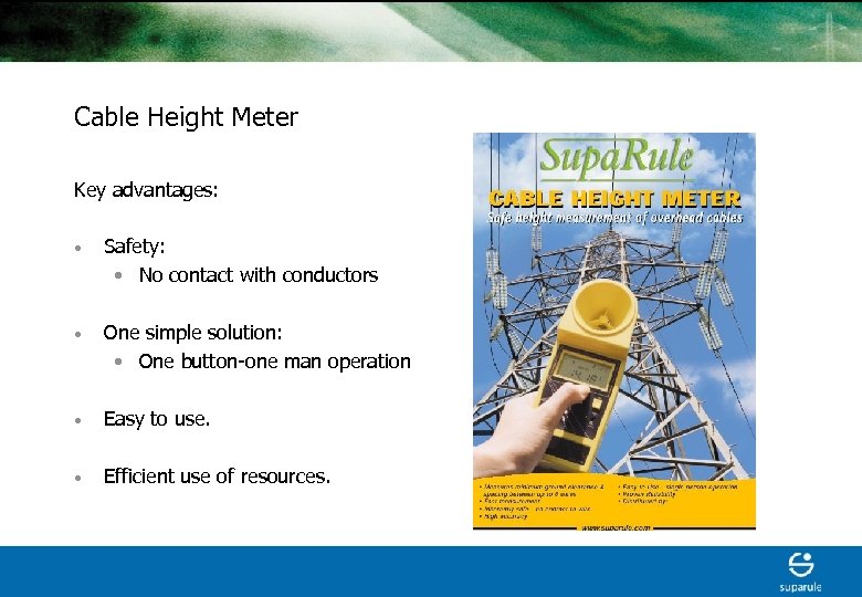 Supa Rule Cable height meters Feb 2004 Presented