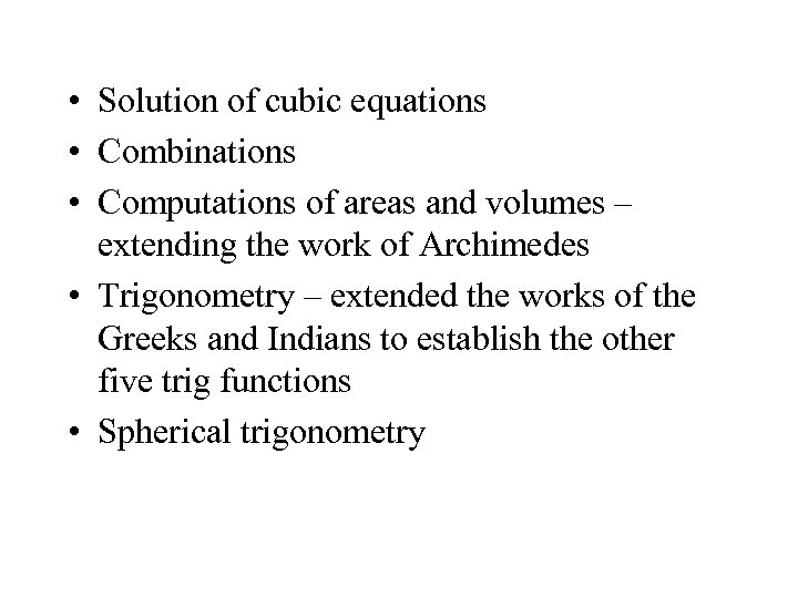 Mathematics of Medieval Asia Julie Belock Salem State