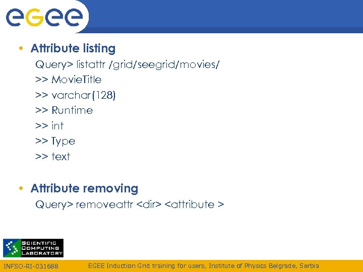 Enabling Grids for E-scienc E AMGA tutorial Vladimir