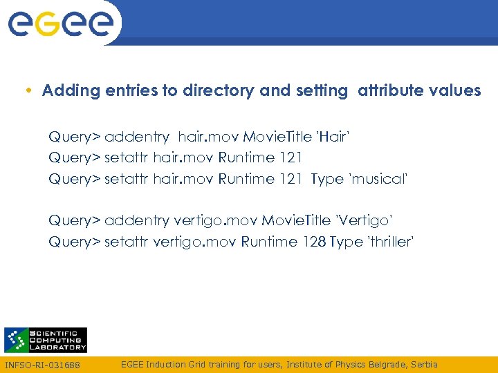 Enabling Grids for E-scienc E AMGA tutorial Vladimir