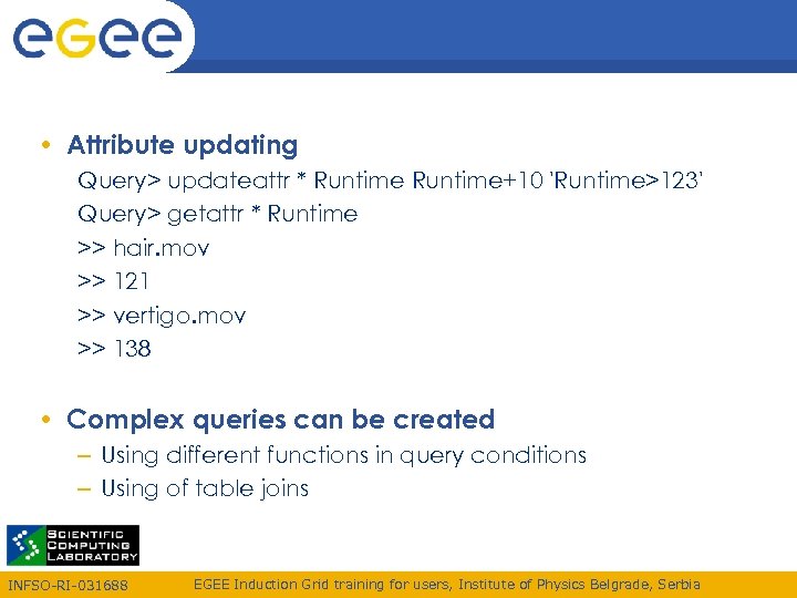 Enabling Grids for E-scienc E AMGA tutorial Vladimir