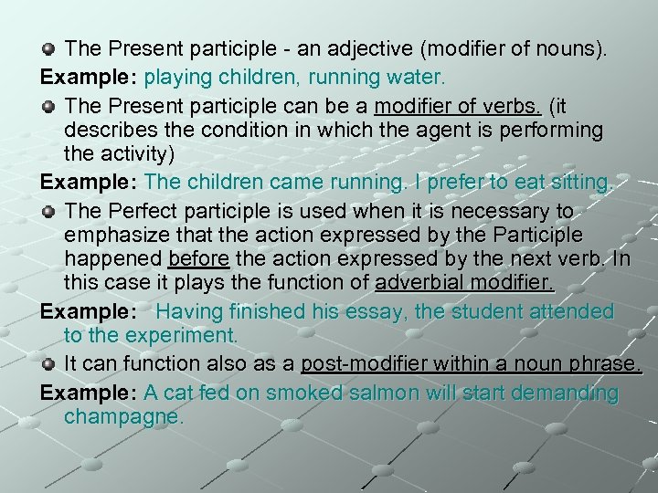 Non-finite forms of the verb Lecture 6