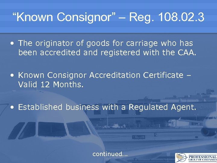 PART 108 Presentation by Denver F Wright