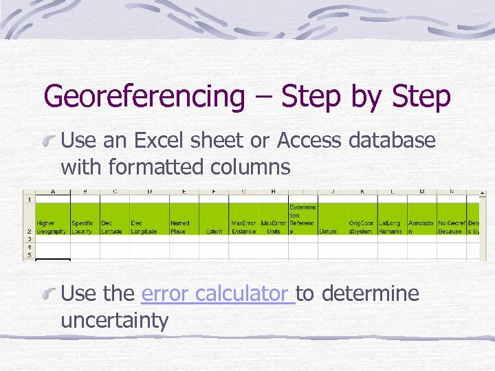 Georeferencing Step by Step Online Resources