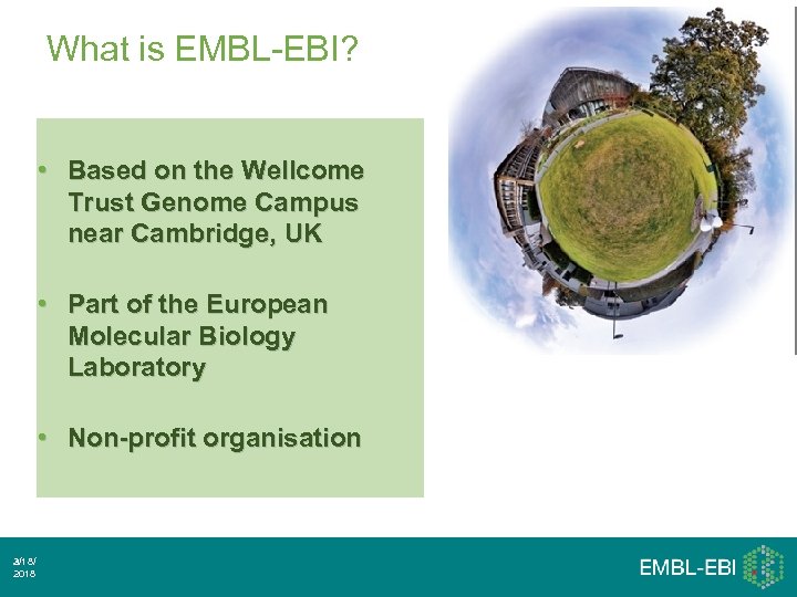 Short Introduction To EMBL-EBI Vicky Schneider EMBL-EBI Training