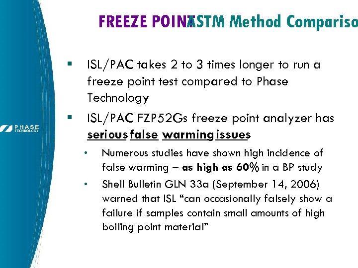 Phase Technology FPA-70 Xi Freeze Point Analyzer